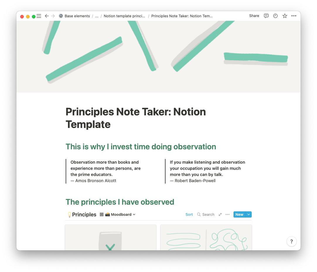 Principles Note Taker (Notion Template)